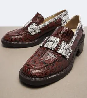 JIMMY CHOO Tylor Snake-effect Leather Loafer Pumps