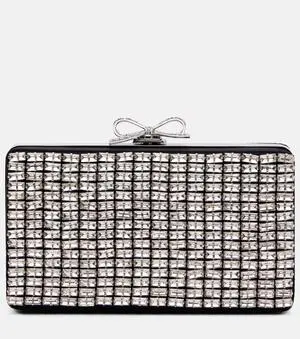 SELF-PORTRAIT Bow Crystal-embellished Clutch