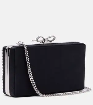 SELF-PORTRAIT Bow Crystal-embellished Clutch