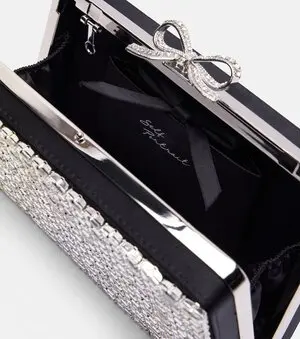 SELF-PORTRAIT Bow Crystal-embellished Clutch