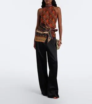 Dries Van Noten Printed Halterneck Top