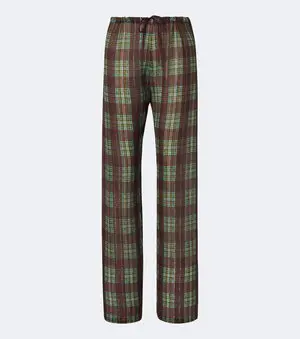 Dries Van Noten Plaid Wide-leg Pants - Multicoloured