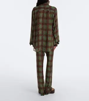 Dries Van Noten Plaid Wide-leg Pants - Multicoloured