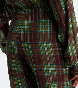 Dries Van Noten Plaid Wide-leg Pants - Multicoloured