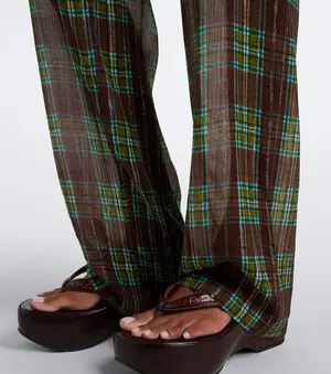 Dries Van Noten Plaid Wide-leg Pants - Multicoloured