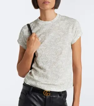 Gucci Lace Printed Cotton T-shirt