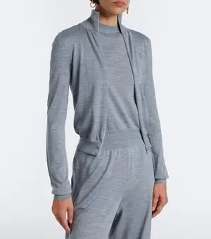 Gucci Wool And Silk Zip-up Sweater