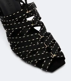 Zimmermann Corsage Canvas Sandals - Black