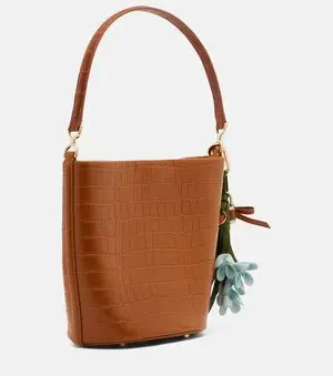 SELF-PORTRAIT Small Croc-effect Leather Bucket Bag