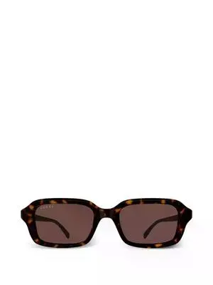 Gucci Tortoiseshell-effect Logo-plaque Sunglasses - Brown