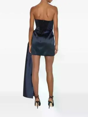 Elisabetta Franchi Mini Dress In Gazar Fabric With Tail-like Fabric Panel