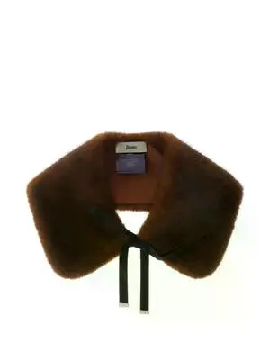 Herno Bow-detail Faux-fur Scarf - Brown