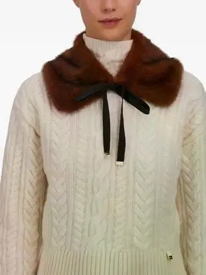 Herno Bow-detail Faux-fur Scarf