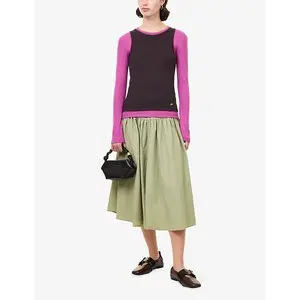 DAMSON MADDER Manon Layered 2 In 1 Cotton And Modal-blend Top