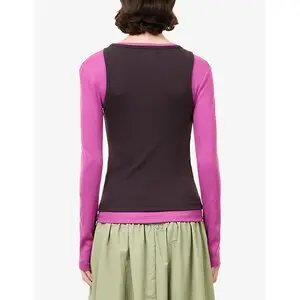 DAMSON MADDER Manon Layered 2 In 1 Cotton And Modal-blend Top