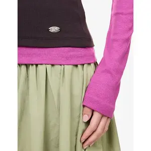 DAMSON MADDER Manon Layered 2 In 1 Cotton And Modal-blend Top