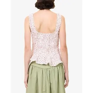 DAMSON MADDER Raphi Shirred Poplin Cotton Cami Top