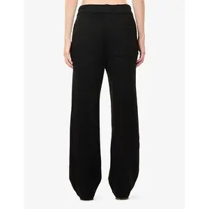 THE COUTURE CLUB Emblem Fluffy Knitted Jogging Bottoms - Black