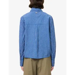 DAMSON MADDER Talia Checked Ruched Cotton Shirt
