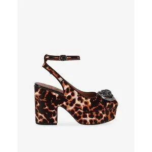 Kurt Geiger Chelsea Platform Sling-back Pony-hair Heels - Camel/oth
