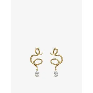 LA MAISON COUTURE With Love Darling Medusa Water -plated Brass And Cubic Zirconia Drop Earrings - Gold