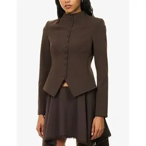 Staud Adrian Slim Tailored Woven Jacket