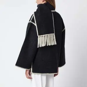 TOTEME Dark Mélange Jacket With Scarf - Grey