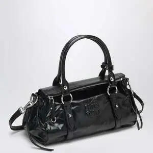 Miu Miu Shiny Leather Handbag - Black