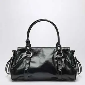 Miu Miu Shiny Leather Handbag - Black