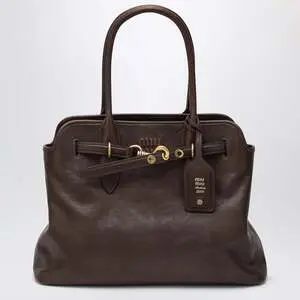 Miu Miu Aventure Bag In Radica-coloured Nappa Leather - Brown