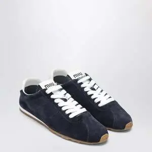 Miu Miu Plume Suede Sneakers - Blue