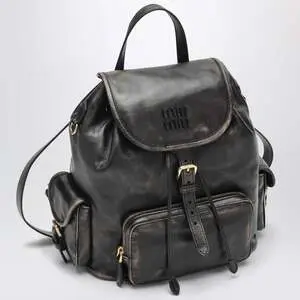 Miu Miu Coffee Lambskin Backpack