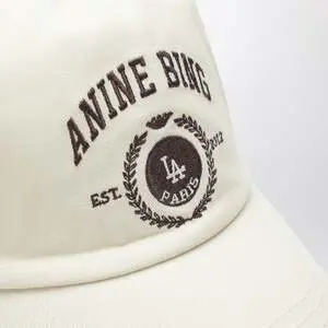ANINE BING Jeremy Cream Cotton Baseball Cap