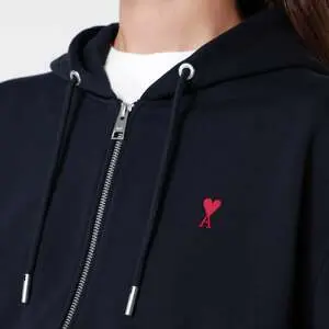 AMI Paris De Coeur Hoodie Midnight - Blue