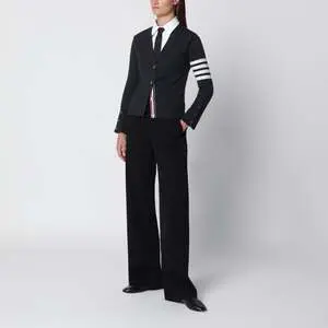Thom Browne Classic Dark Cashmere Cardigan - Grey