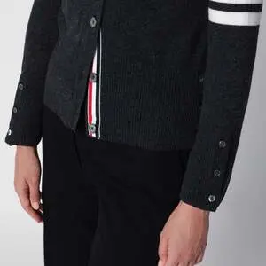Thom Browne Classic Dark Cashmere Cardigan - Grey