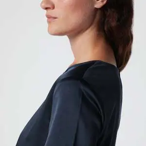 Max Mara Satin Crew Neck T-shirt - Blue