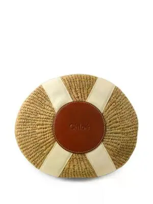 Chloé Large Woody Raffia Shoulder Bag