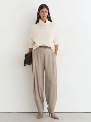 REISS Petite Wool-cashmere Roll-neck Jumper - Cream