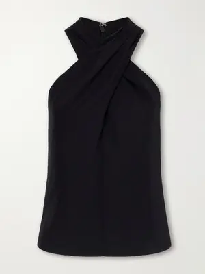 Theory Crepe Halterneck Top - Black