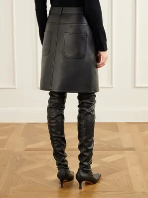 COURREGES Leather Knee-length Skirt