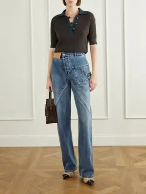 JW Anderson Buckled Leather-trimmed Suede Slingback Pumps