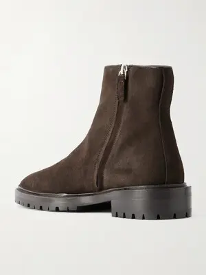 THE ROW Moto Suede Ankle Boots