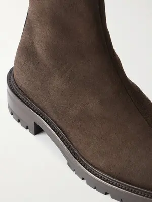 THE ROW Moto Suede Ankle Boots