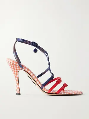 Loewe New Comic 90 Checked Leather Sandals - Multi