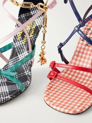 Loewe New Comic 90 Checked Leather Sandals