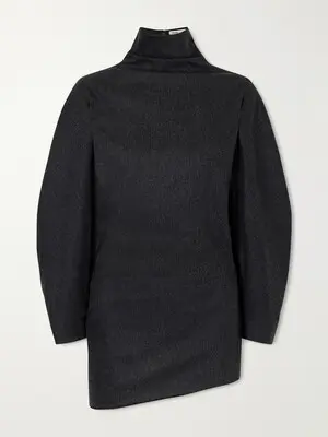 Khaite Harlow Draped Wool And Cashmere-blend Blouse - Gray