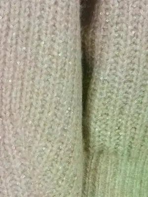 Brunello Cucinelli Sequin-embellished Ribbed-knit Sweater