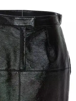 LANVIN Vinyl-effect Split-detail Midi Skirt