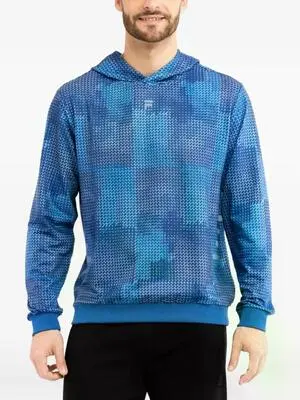 FILA Geometric-print Hoodie - Blue